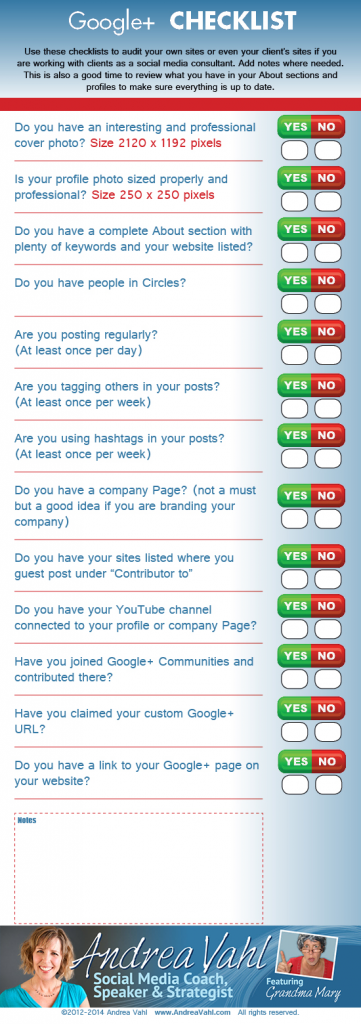 Google+ Checklist [Infographic]