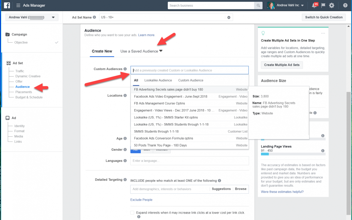 7 Facebook Custom Audiences to Create Right Now - Andrea Vahl